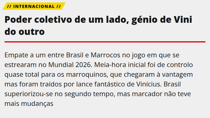 Bahia.ba | Imprensa estrangeira vê Marrocos melhor na estreia e Vini ...